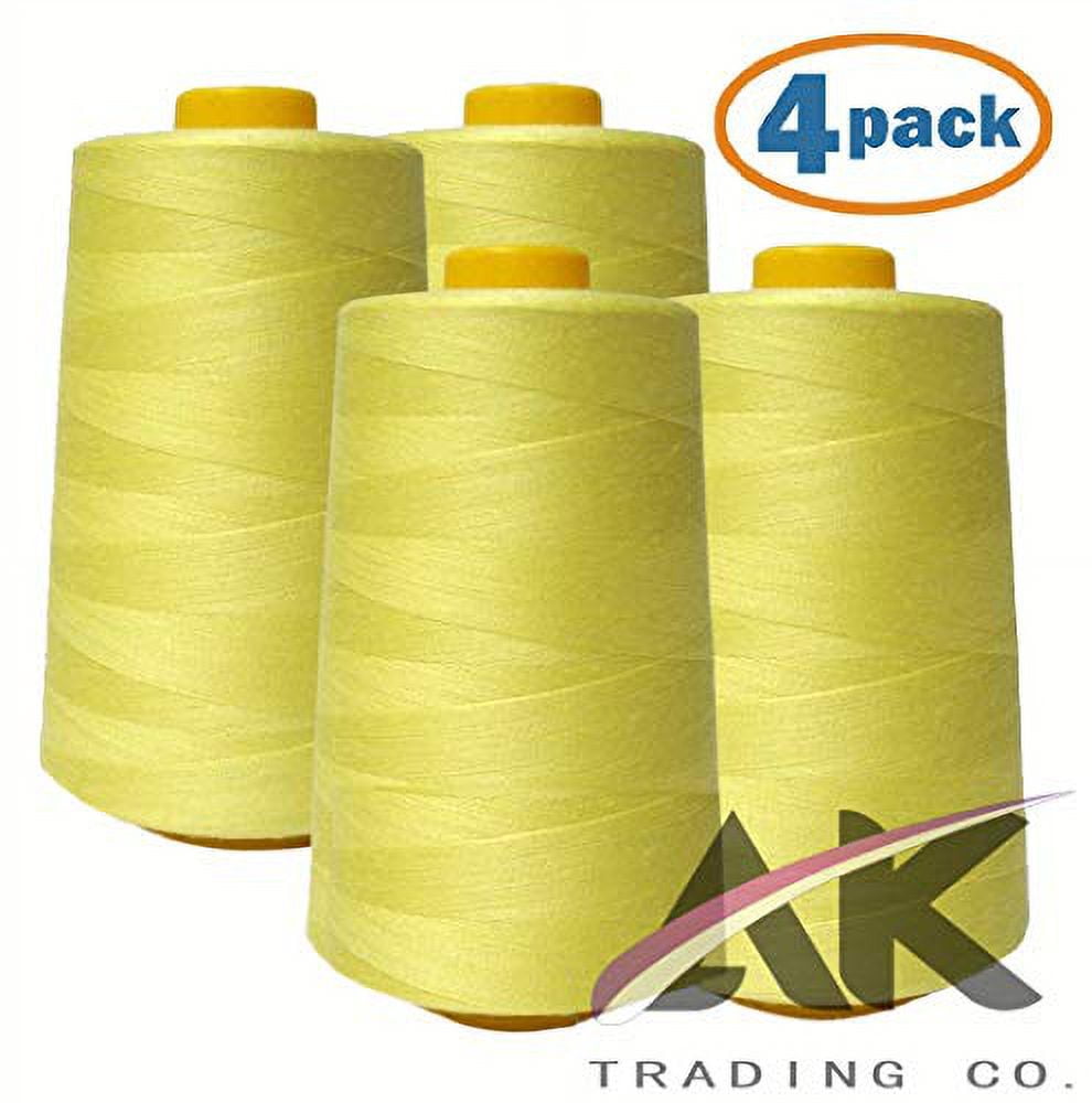 AK Trading 4-Pack Yellow All Purpose Sewing Thread Cones (6000 Yards ...