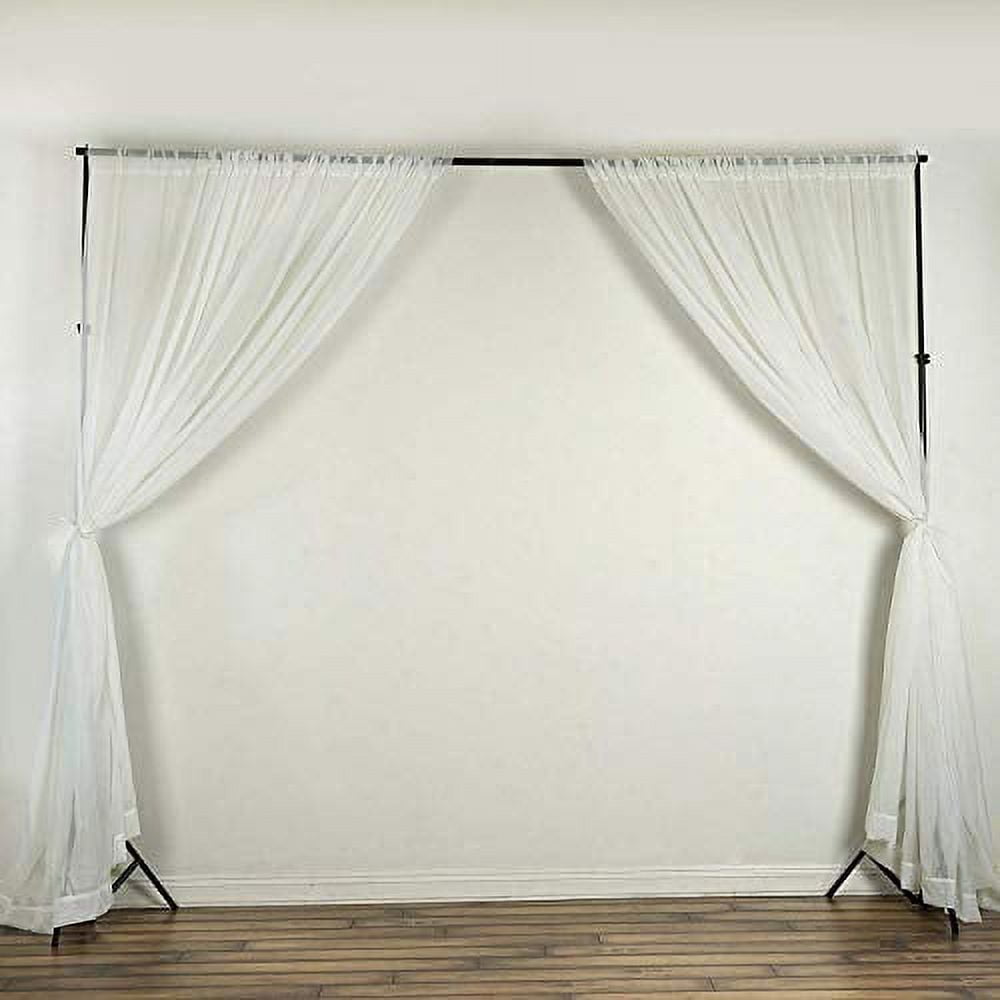 AK-Trading 58" x 168" Ivory Chiffon Drapes Panels for Wedding Events ...