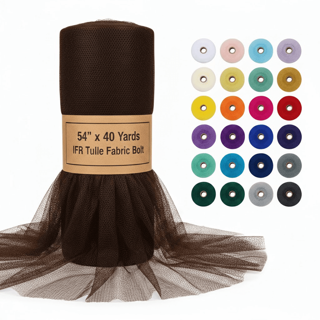 AK Trading Brown IFR Tulle Fabric 54 Inch Wide 40 Yard Bolt for Decor ...