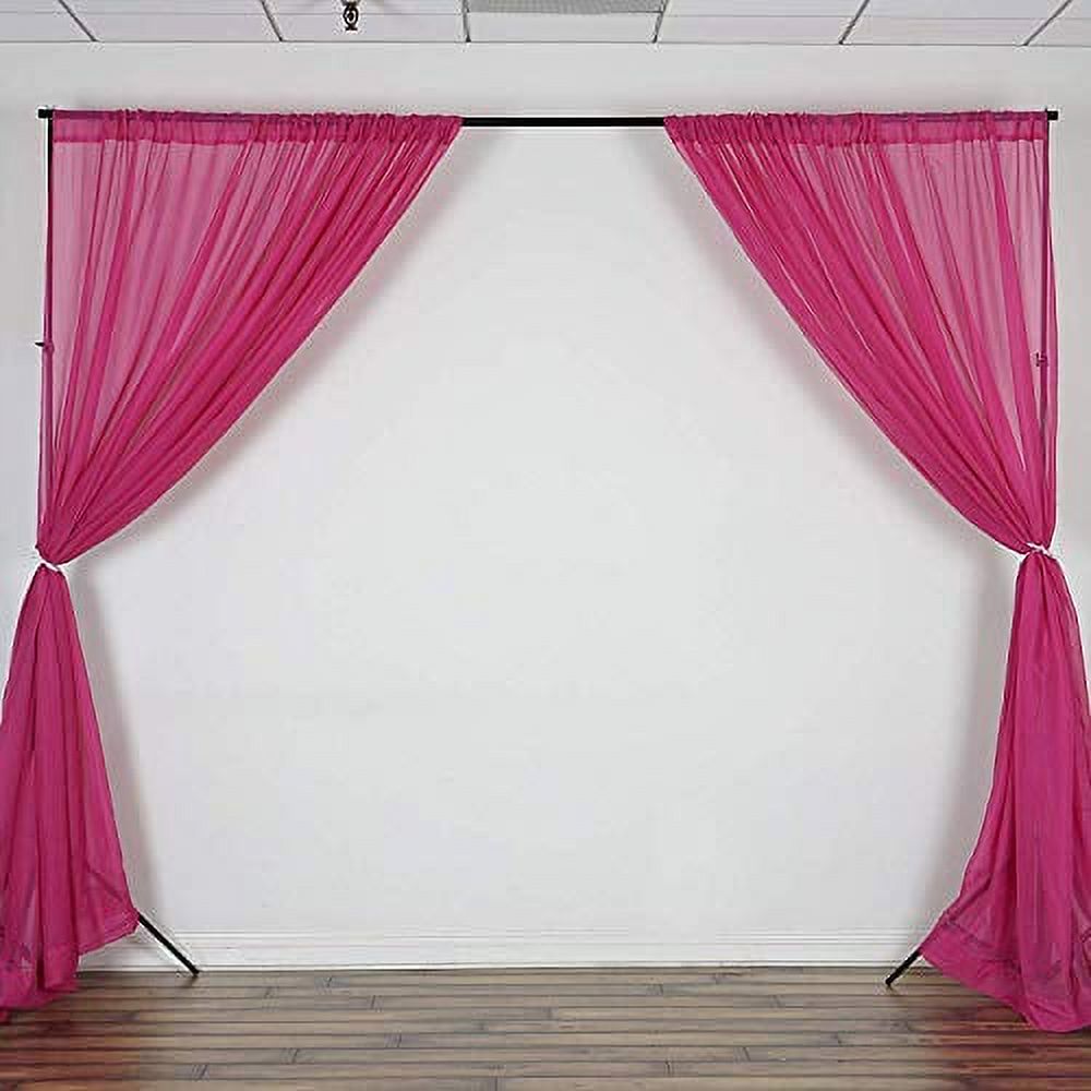 AK-Trading 58" x 144" Black Chiffon Drapes Panels for Wedding Events ...