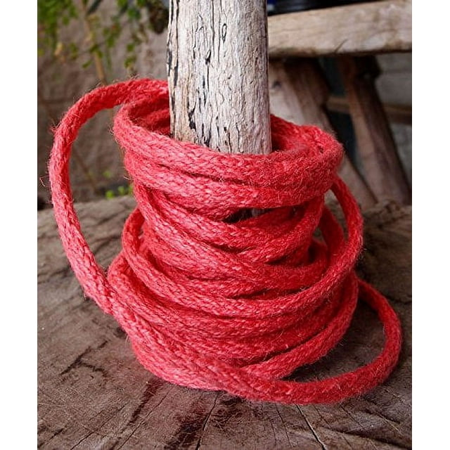 AK-Trading Decorative Jute Wired Rope 1/4" X 9 Yards (Coral Red ...