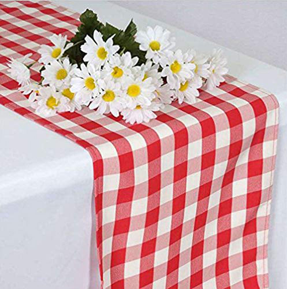 Poplin Table Runner Gingham Checkered Dark Yellow - Walmart.com