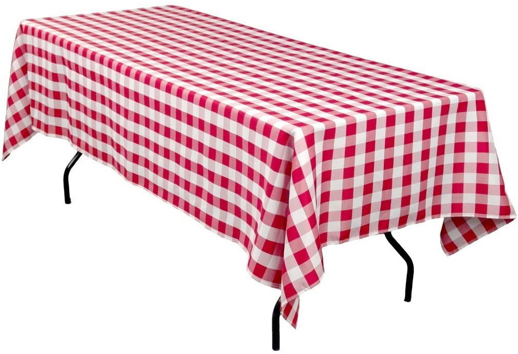 AK-Trading Rectangular Tablecloth Red & White Checker - Made in USA ...