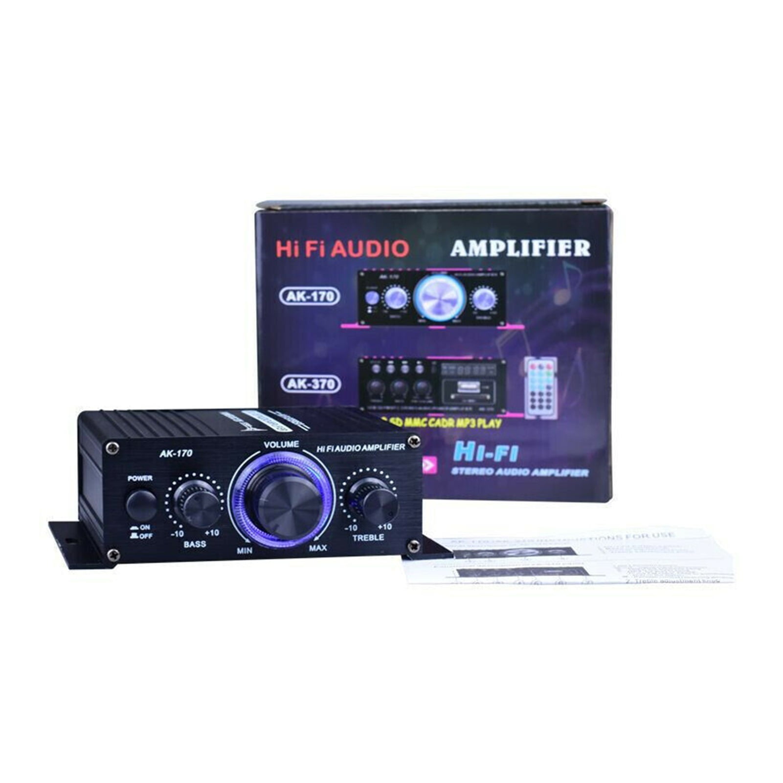 AK170 12V Mini Power Amplifier Digital Receiver AMP Dual Channel 20W ...