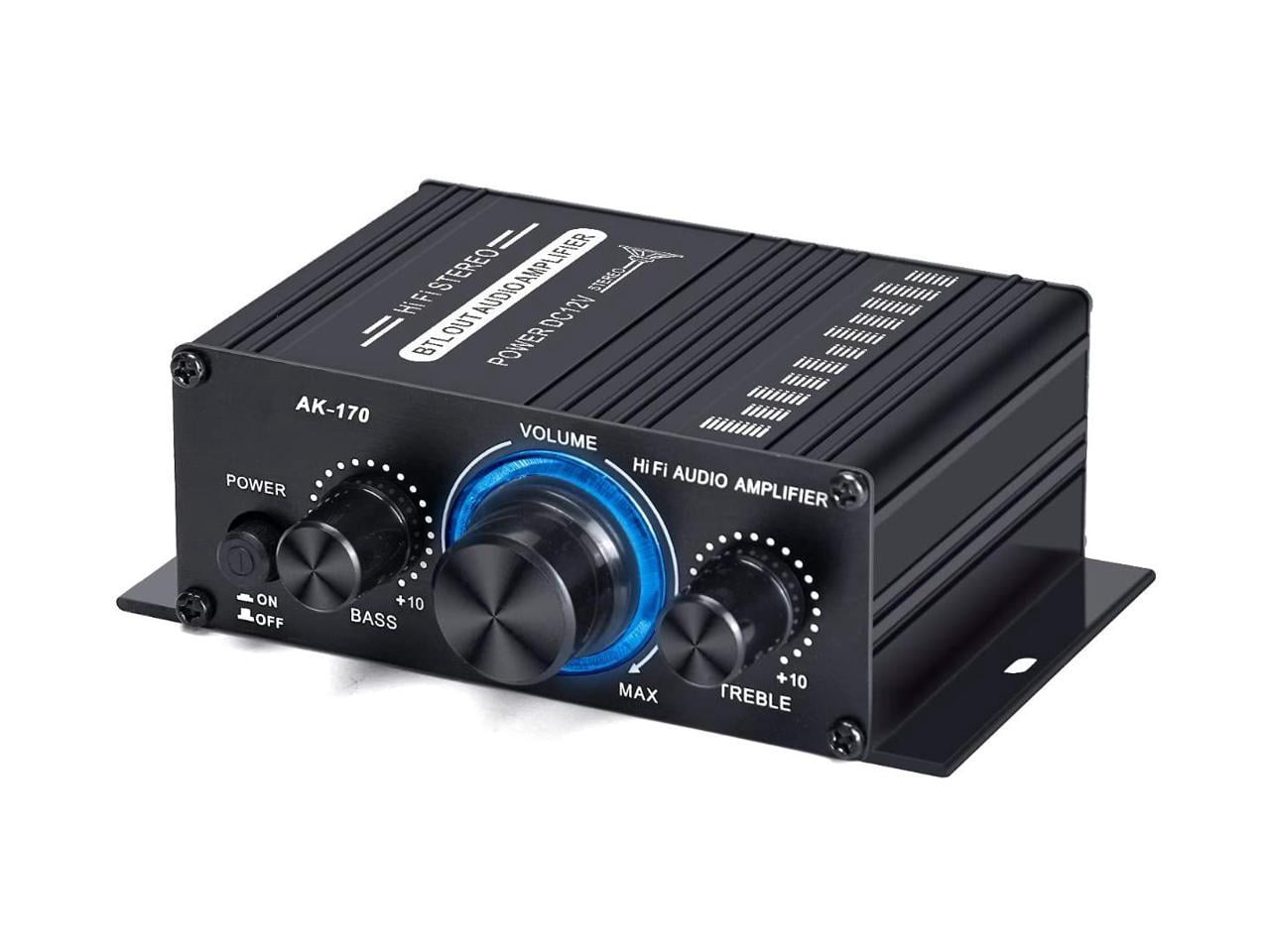 AK170 20W+20W Mini Car Power Amplifier with DC 12V 3A Power Adapter, 2 ...