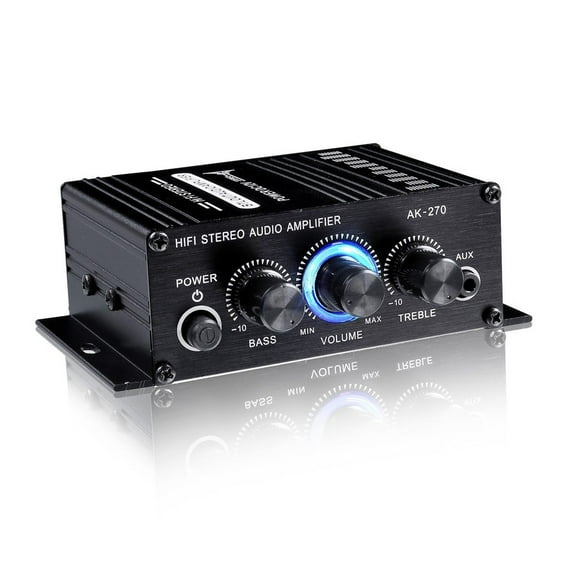 AK270 400W 12V Hifi Power Amplifier Stereo Home Car BASS Amp Music ...