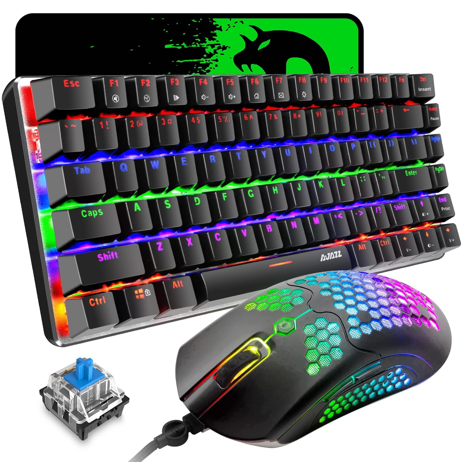 AK33 Gaming Keyboard and Mouse Combo, 82 Key Backlight Mechanical ...