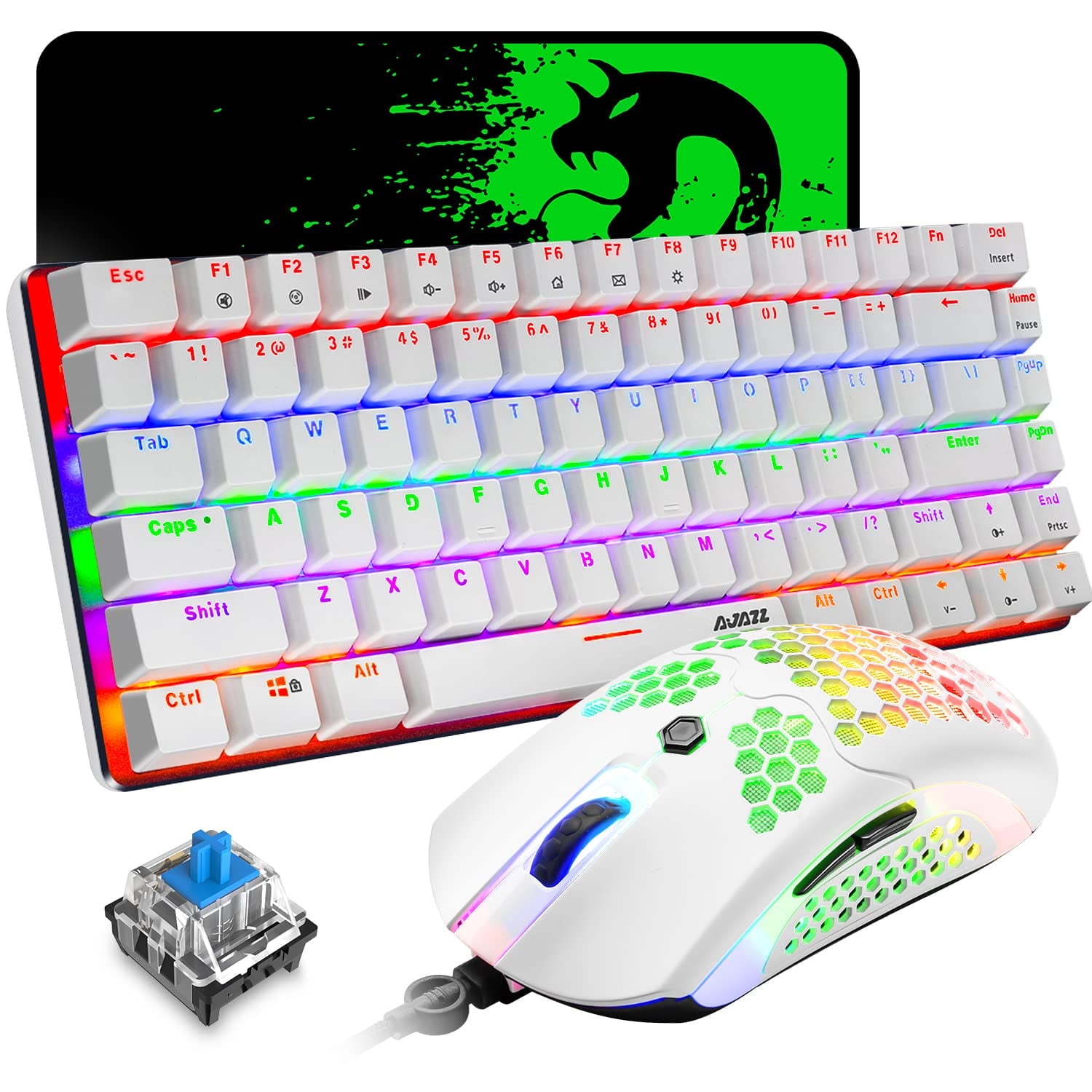 AK33 Gaming Keyboard and Mouse Combo, 82 Key Backlight Mechanical ...