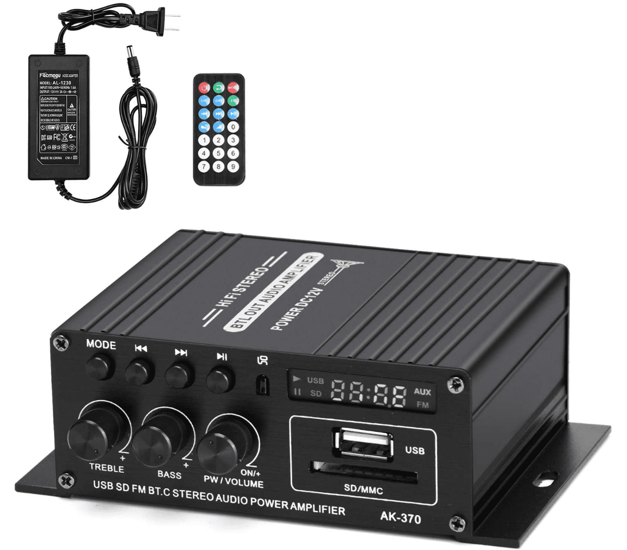 AK370 HI-FI Stereo Audio Power Amplifier, Dual Channel Amp Sound ...