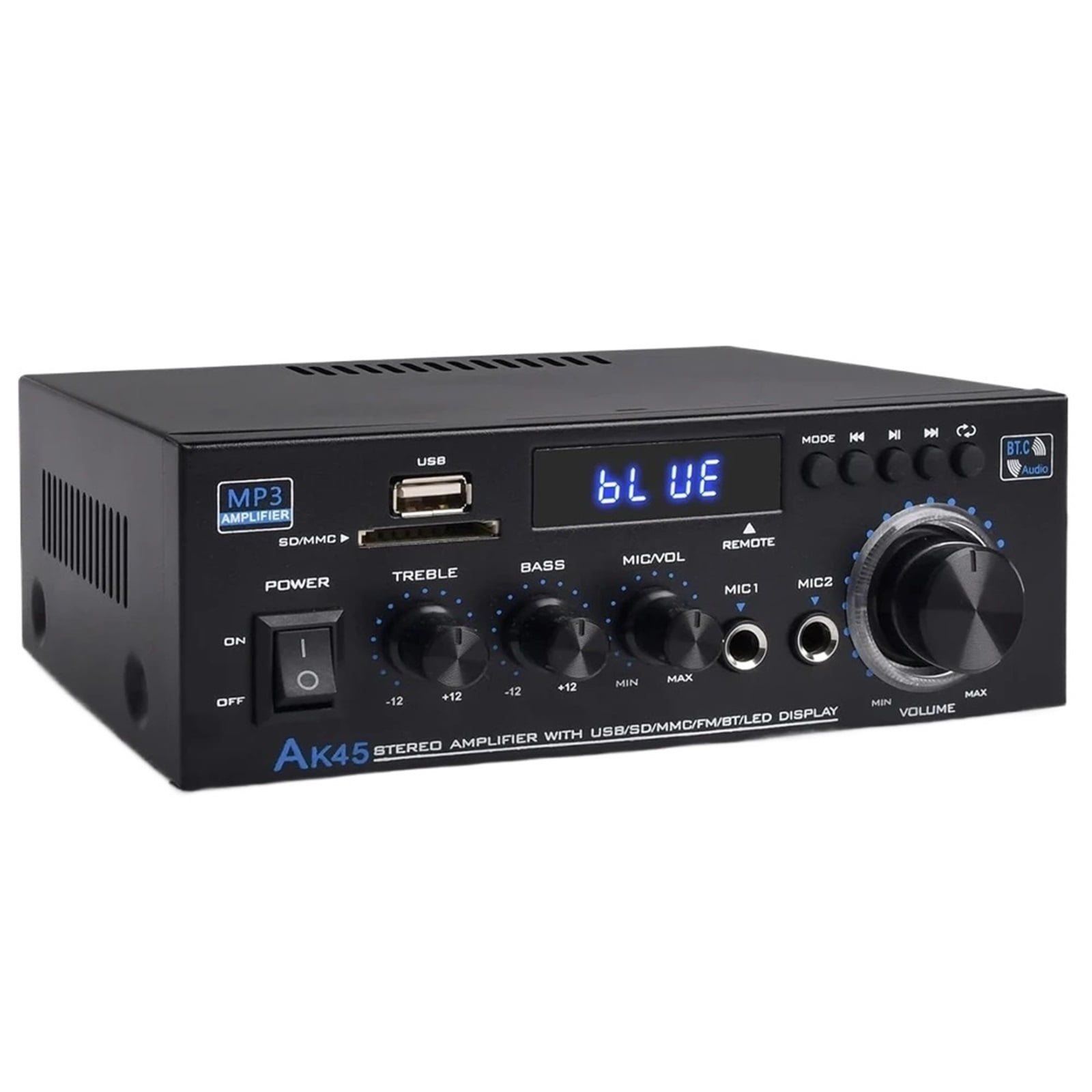 AK45 Power Amplifier HiFi Stereo Amplifier Channel 2.0 Max Power 90Wx2 ...