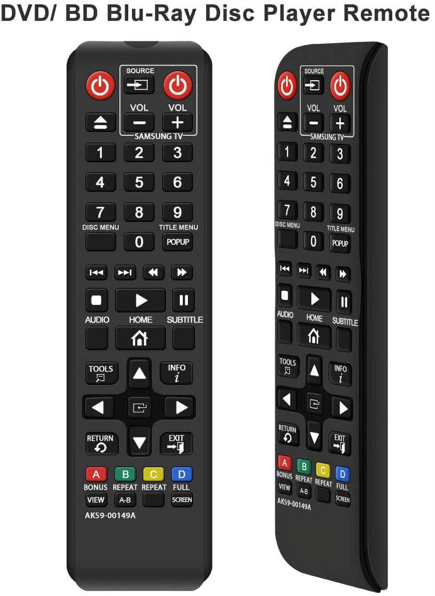 AK59-00149A Remote Replacement for Samsung DVD BD Blu-Ray Disc Player ...