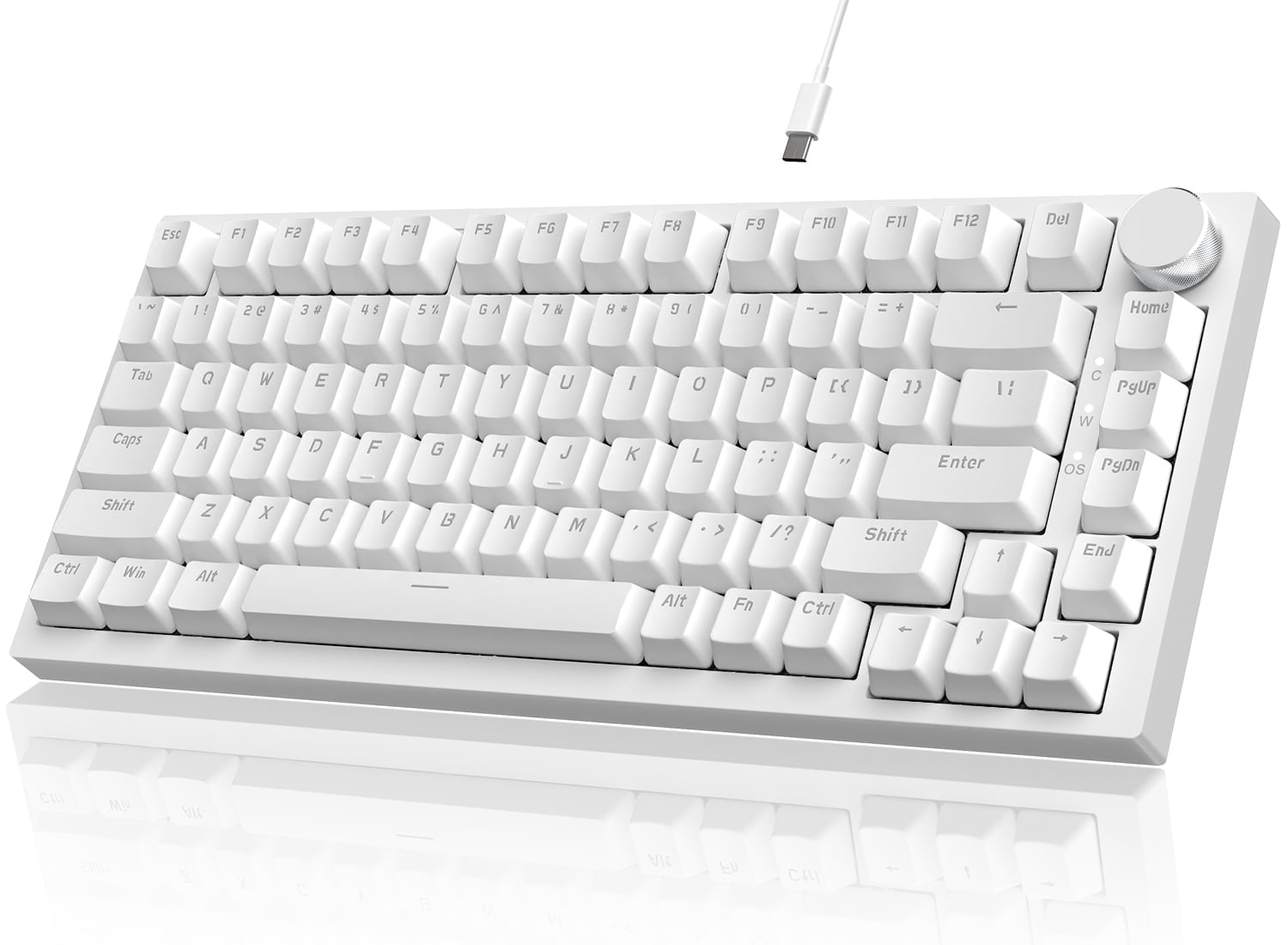 AK820 81Keys Wired Mechanical Keyboard,75% ANSI Layout Gasket Mount ...