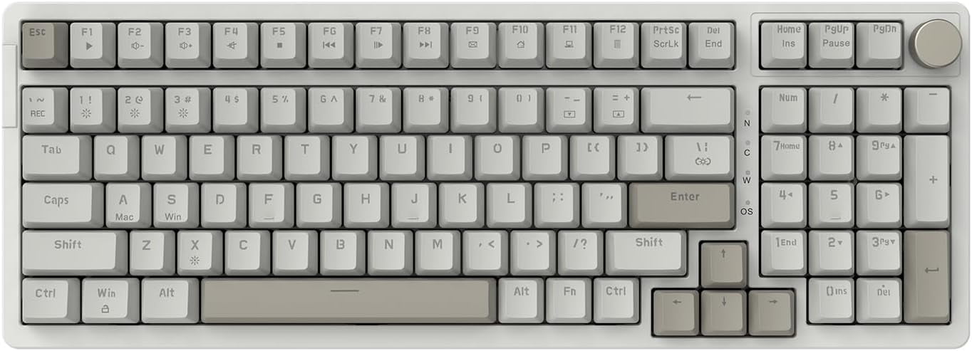 AK992 Retro Wired Mechanical Keyboard, 98 Keys Full Layout, Hot ...