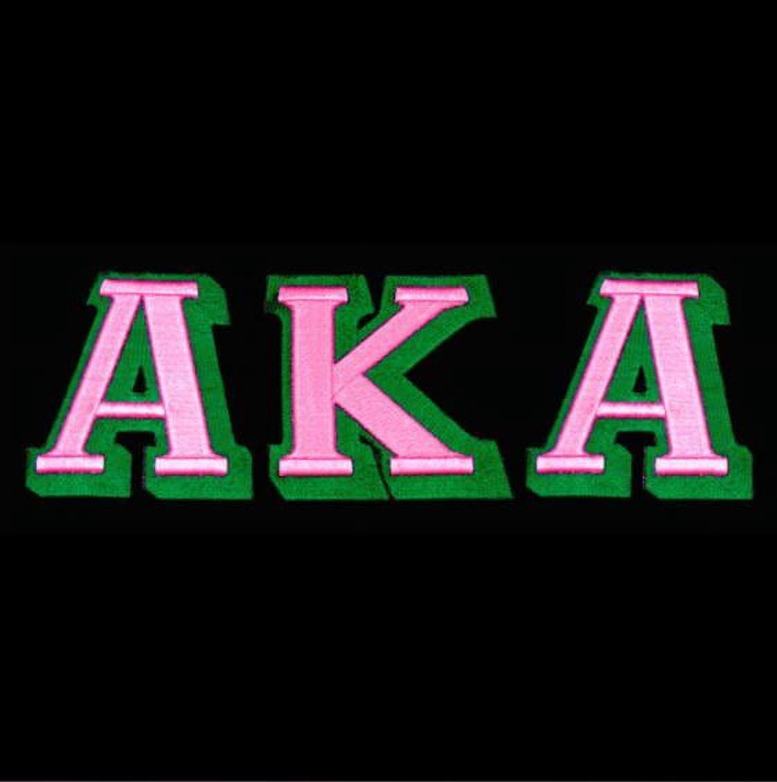 AKA 3 1/2" Pink/Green Letters Emblem W/Heat Seal Backing - Walmart.com