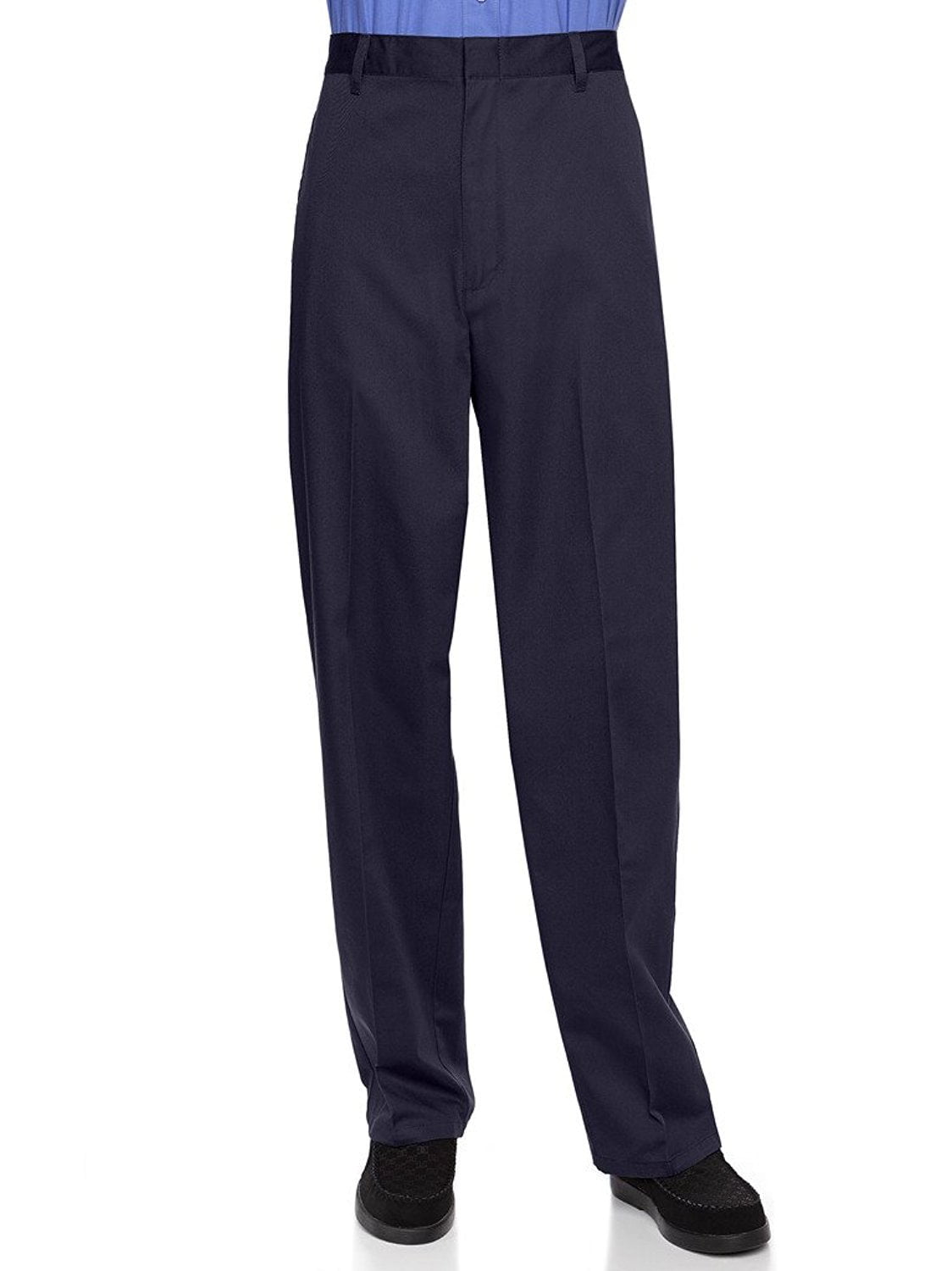 AKA Half Elastic Wrinkle Free Flat Front Men's Slacks Relaxed Fit Twill ...