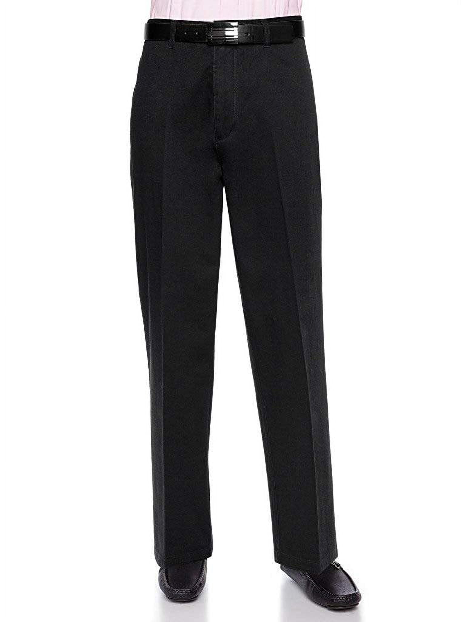 AKA Men's Work Pants Cotton Twill - Traditional Fit Slacks Flat-Front ...