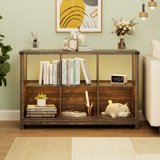 AKADEN FEY LLC 45" Wide Storage Cabinet With Led Light Brown - Walmart.com