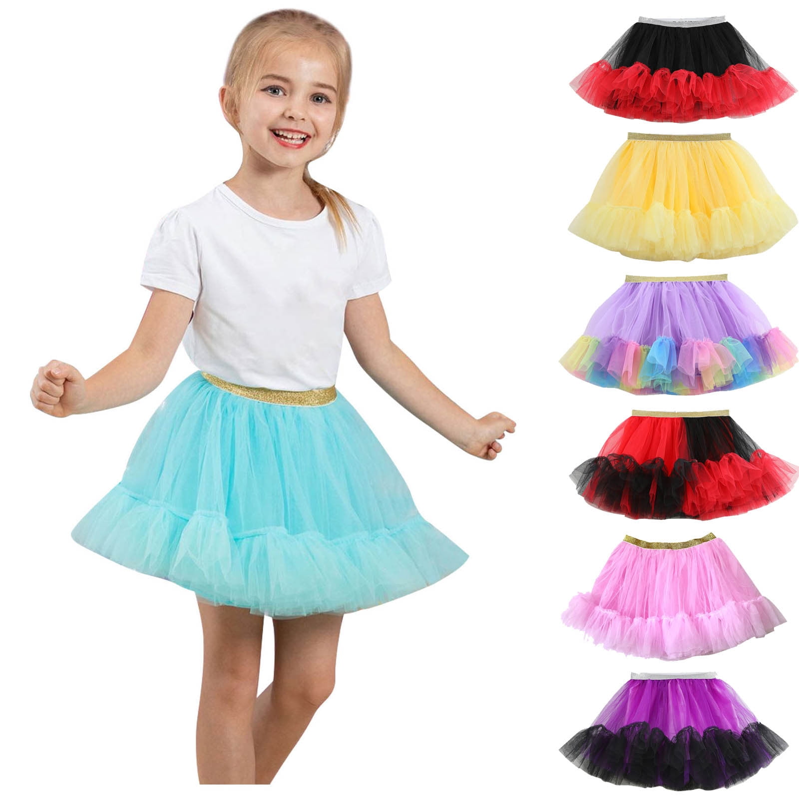 AKAFMK Baby Girl's Rainbows Tutu Skirt,Tulle Princess Ballet Dress ...