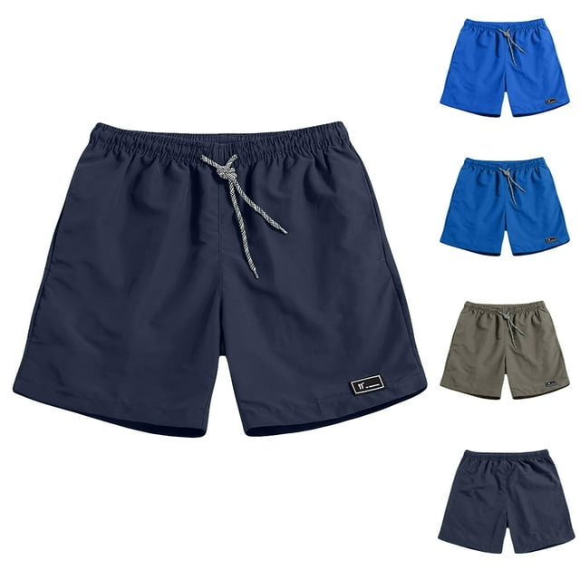 AKAFMK Men's Casual Shorts 5"/ 7" Drawstring Plus Size Summer Quick Dry ...