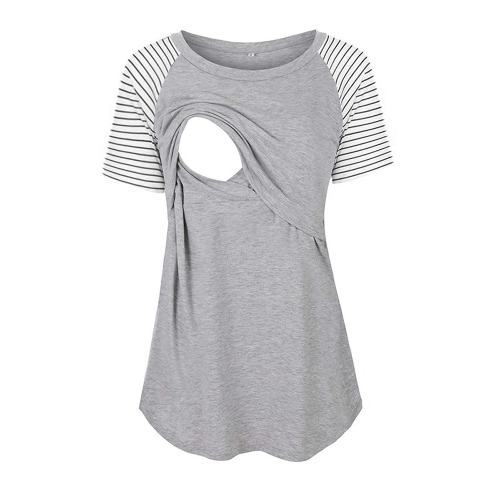 AKAFMK Summer Maternity Clothes,Short Sleeve Maternity Tops,Nursing ...