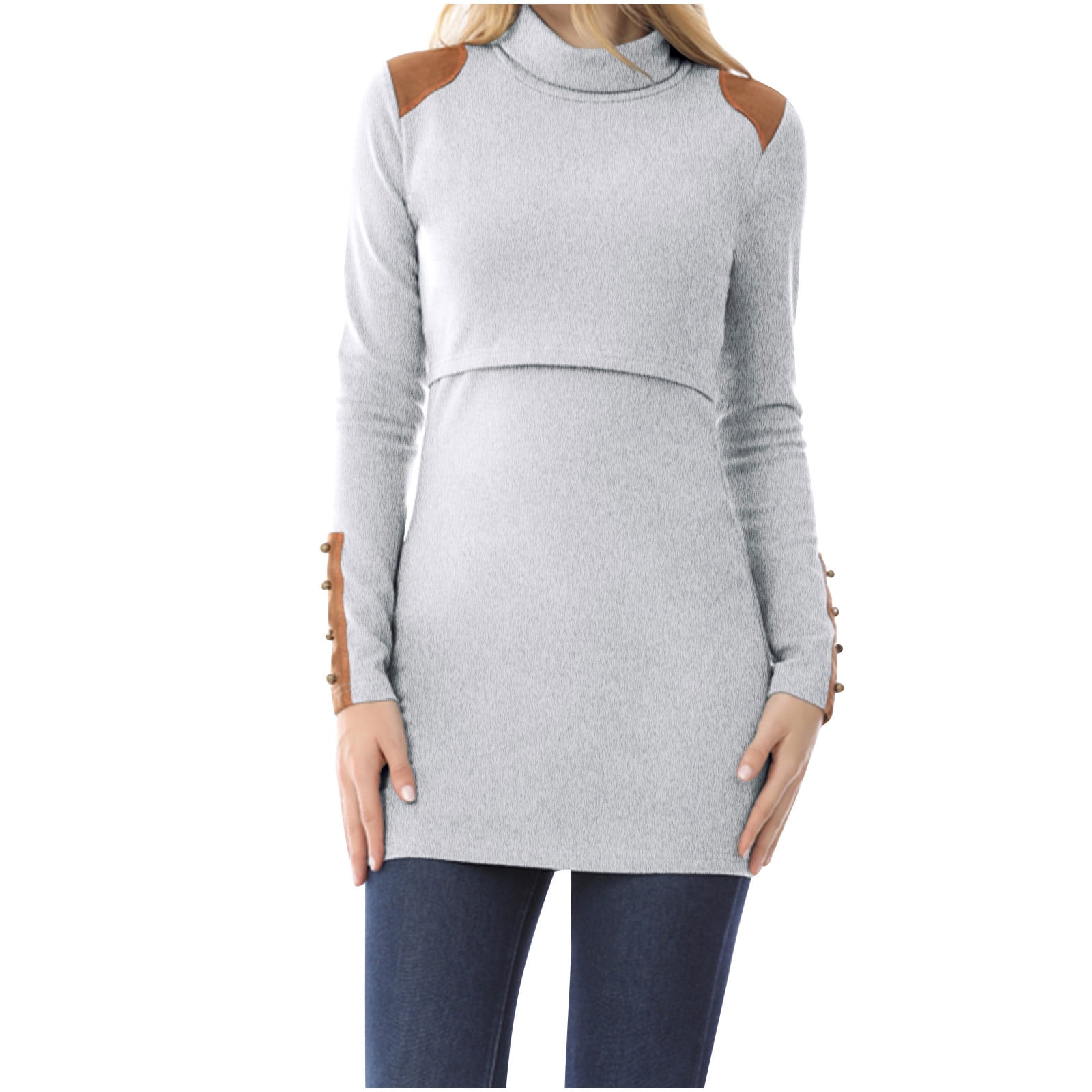 AKAFMK Winter Maternity Clothes,Long Sleeve Maternity Tops,Nursing ...