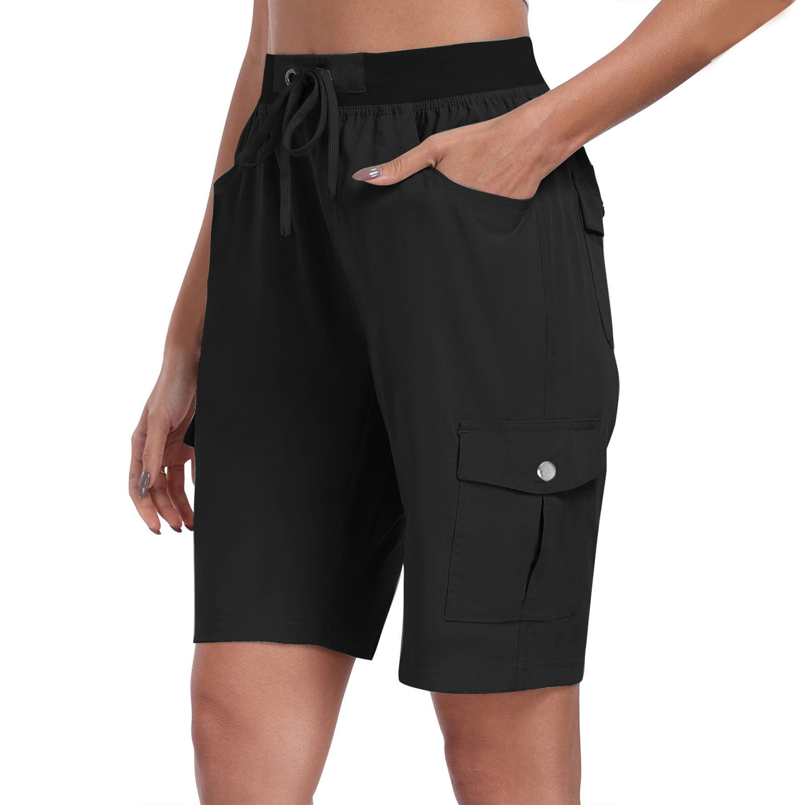 AKAFMK Women's 9" Inseam Shorts,Womens Shorts With Pockets Loose Casual ...