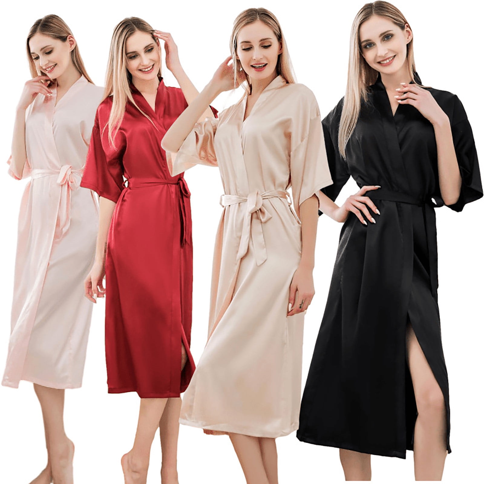 AKAFMK Womens Robes Clearance Sale,Silk Robes for Women,Women's Solid ...