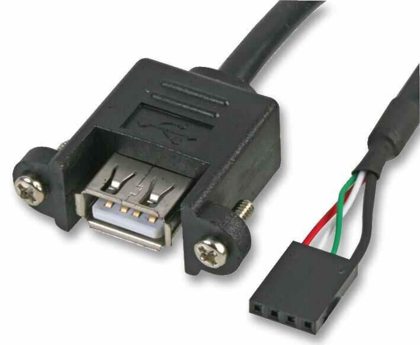 AKASA - Panel Mount USB Female to Internal 4 Pin USB Header Lead ...