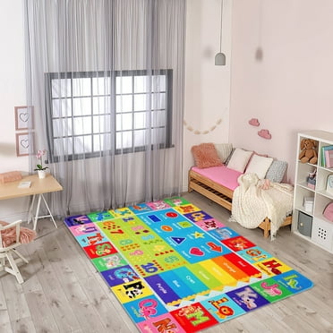 AKASISRUGABC Kids Rug for Playroom 59"×39.4" Baby Play Mat Alphabet Rug ...