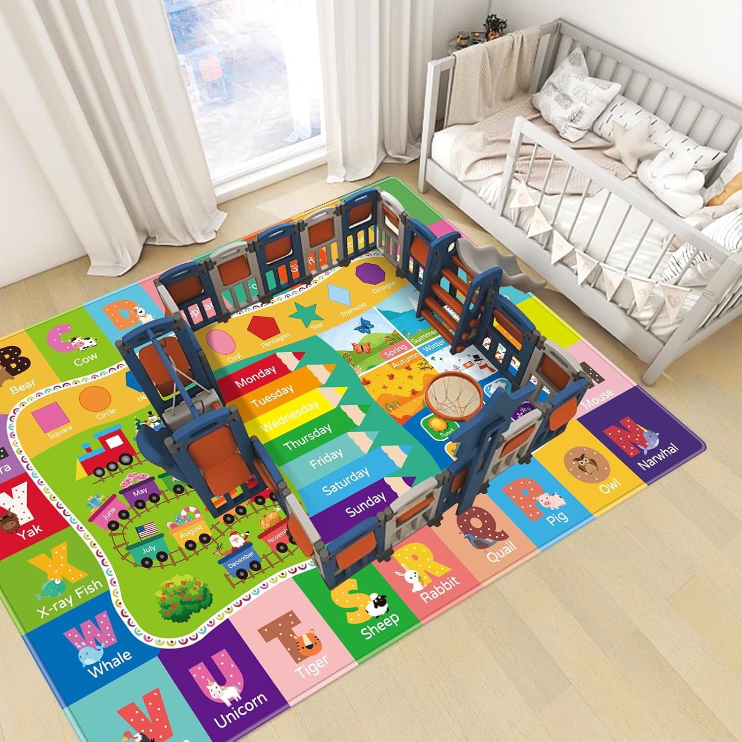 AKASISRUG Kids Rug Play Mat,ABC Learning Educational Rug, Baby Playmat ...