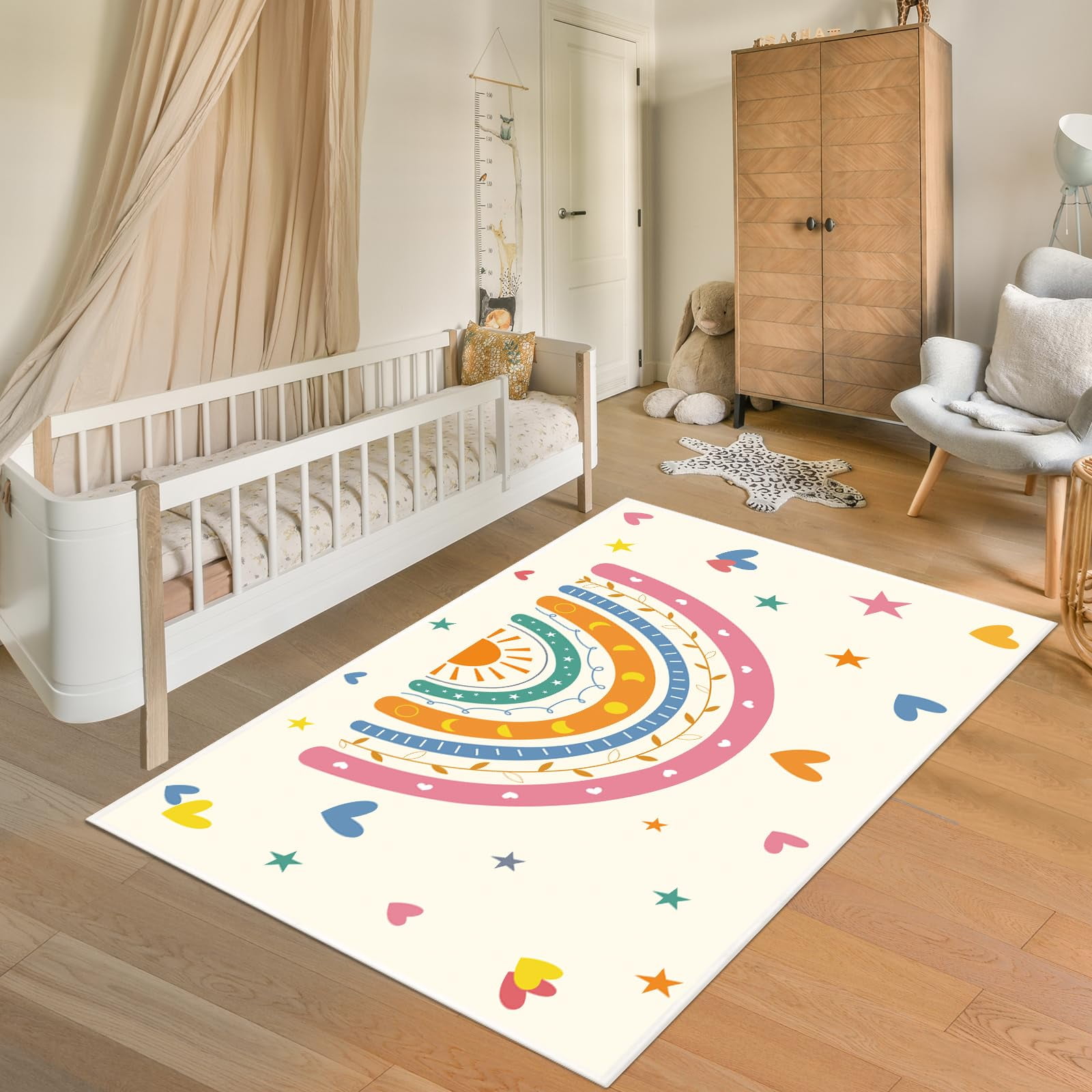 AKASISRUG Rainbow Area Rug 4x6 for Living Room and Bedroom Girls ...