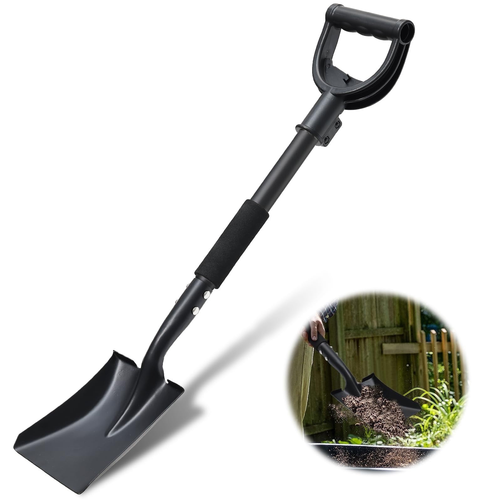 AKASKIEY Garden Shovel, Flat Mini Spade with 31 Inch Handle, Heavy Duty ...