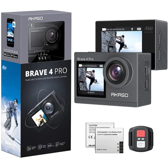 AKASO Brave 4Pro 4K Action Camera, Waterproof, 5X Zoom, Touch Screen ...