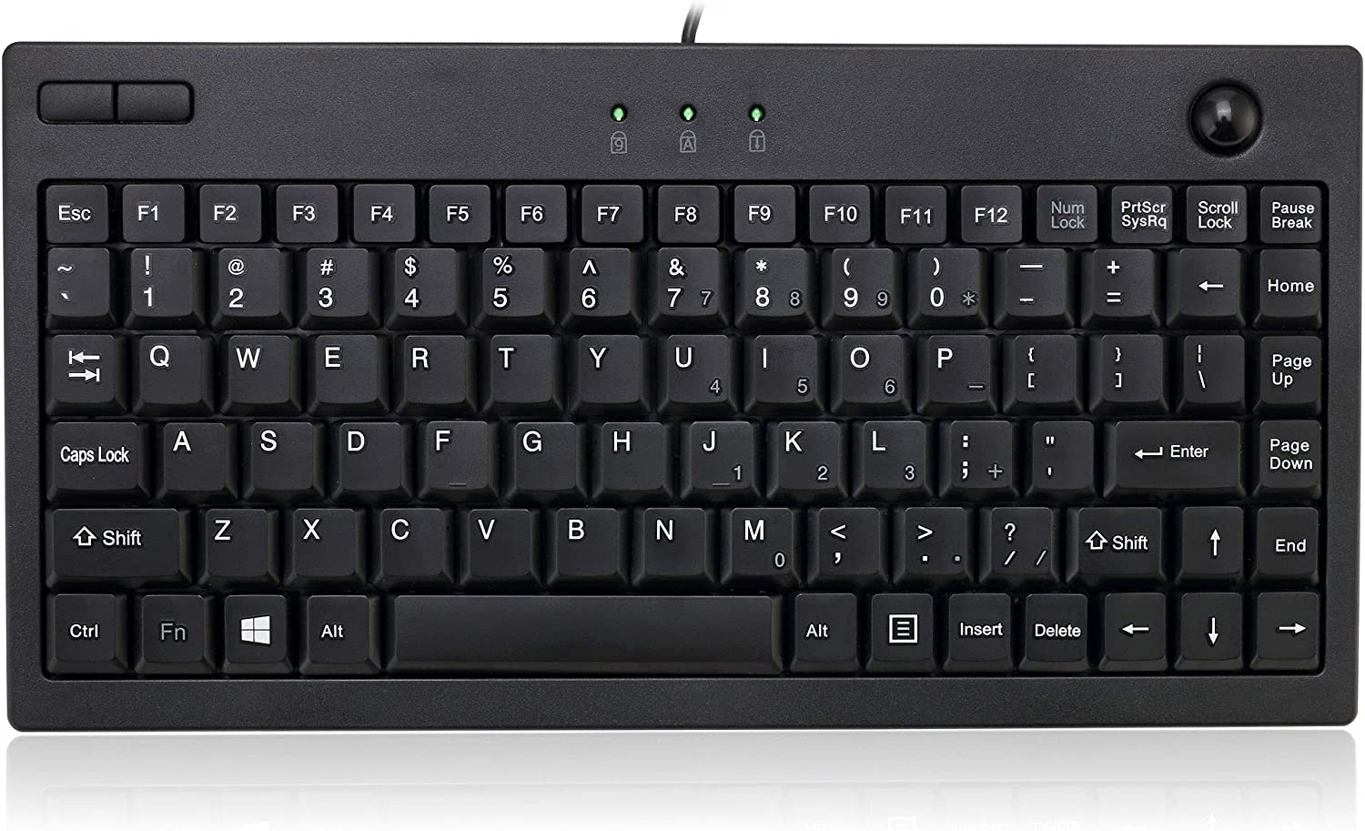 AKB-310UB - Mini Trackball USB Keyboard, Black - Walmart.com