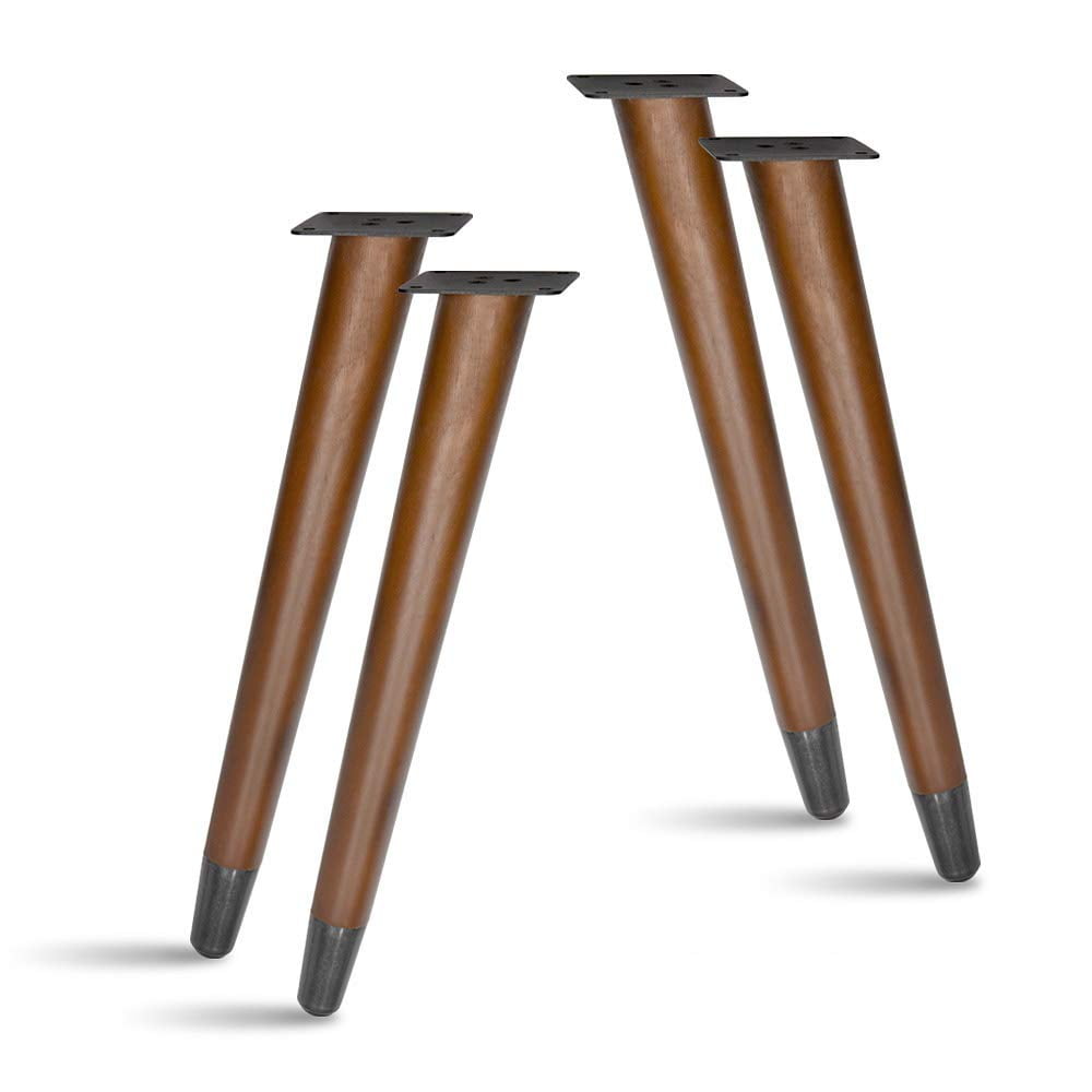 AKB Hardware 4 Pcs Retro Style Slant Wood Furniture Legs - Sofa, Bench ...
