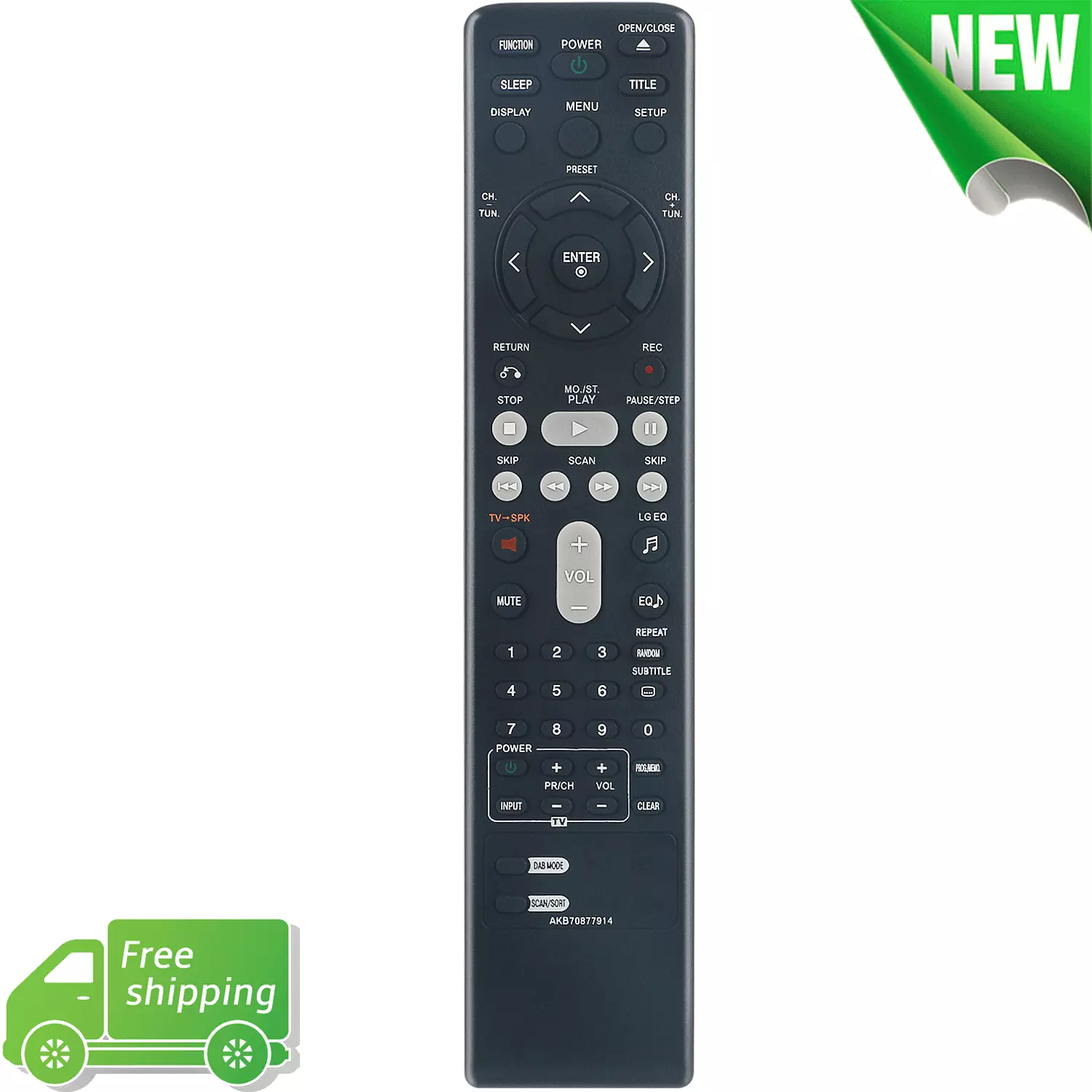 AKB70877914 Replace Remote Control for LG DVD Micro Hi-Fi System FB164 ...