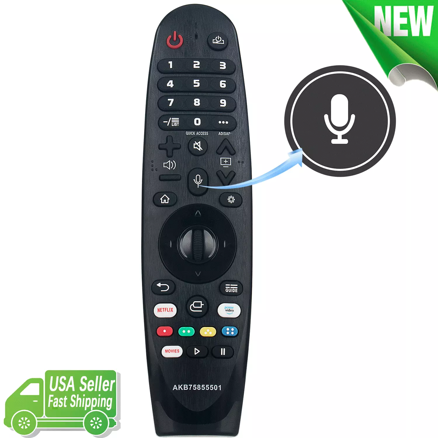 AKB75855501 MR20GA Voice Replace Remote for LG LED TV 50UN7300AUD ...