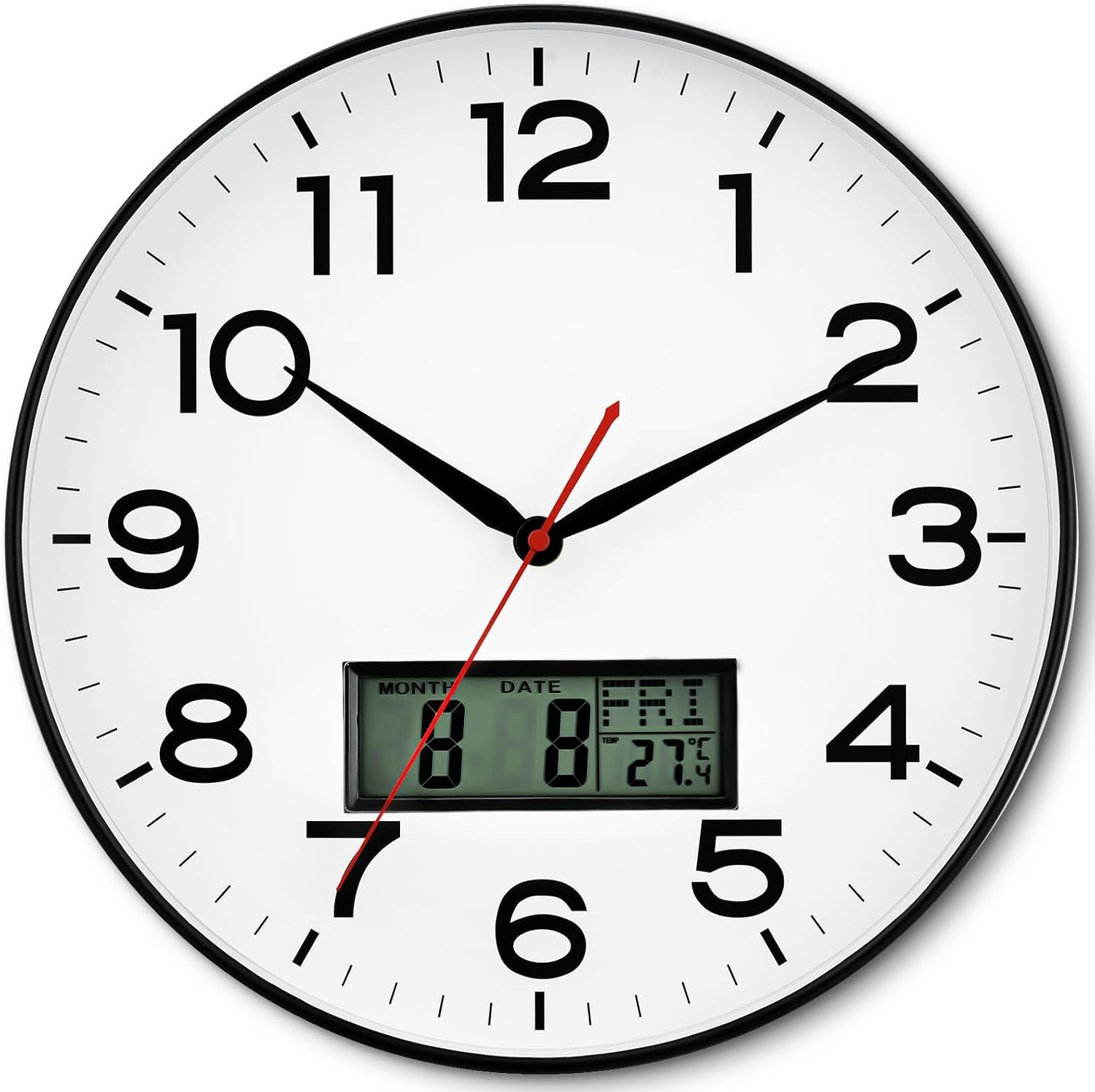 AKCISOT Wall Clock, Modern Small Wall Clocks Battery Operated 8 Inch ...