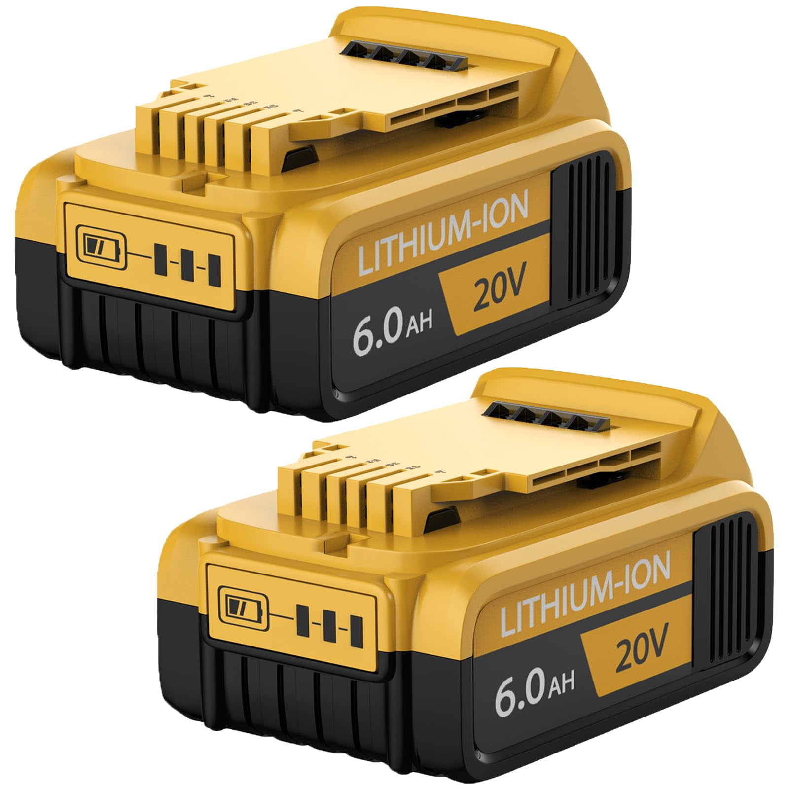 AKELOR Replacement for Dewalt Max 20V Battery 6.0Ah - 2 Pack Lithium Ion Replace for DeWalt ...