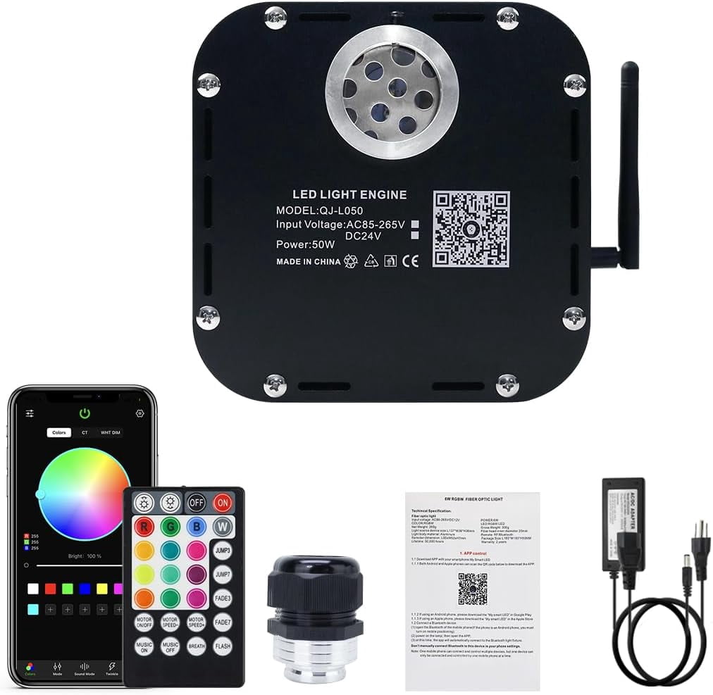 AKEPO Car/Home Small Size 16W Twinkle Fiber Optic Light Engine, RGBW ...