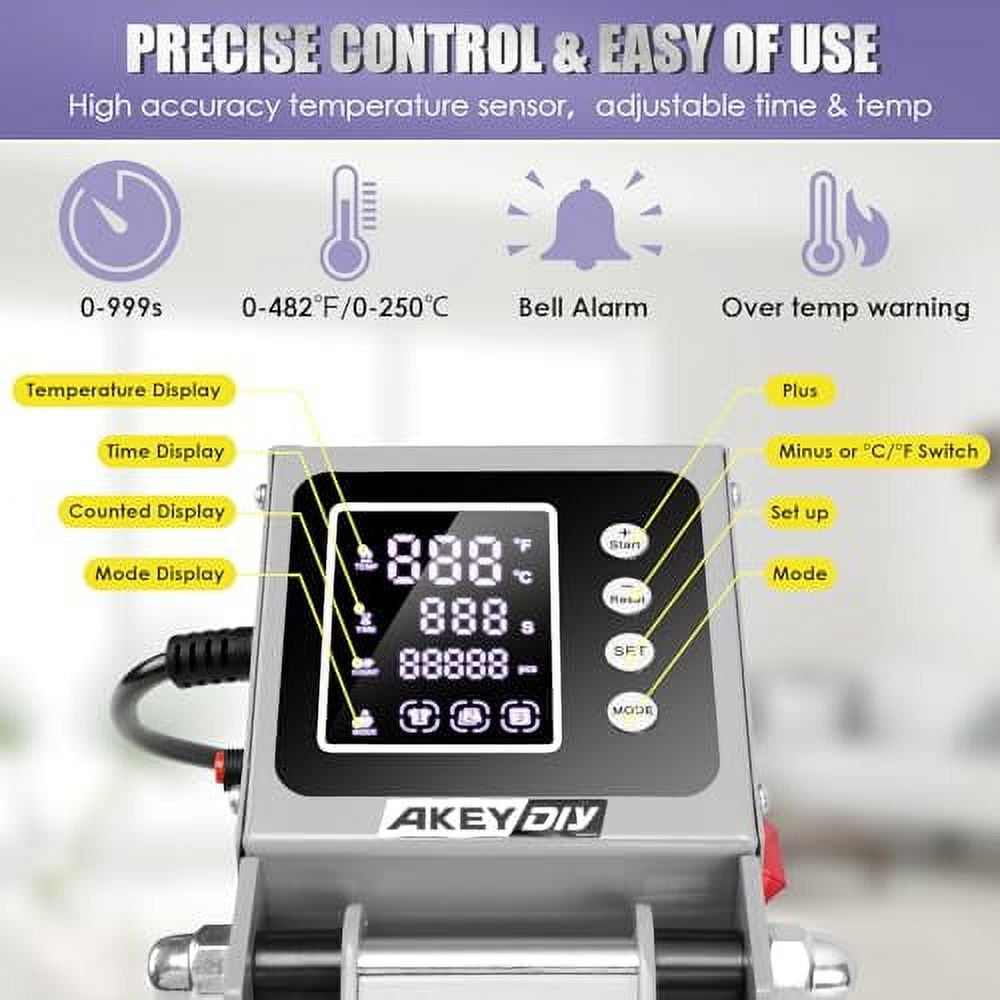 AKEYDIY 15"x15" Heat Press Machine Pro Shirts Heat Press Large Pull Out ...