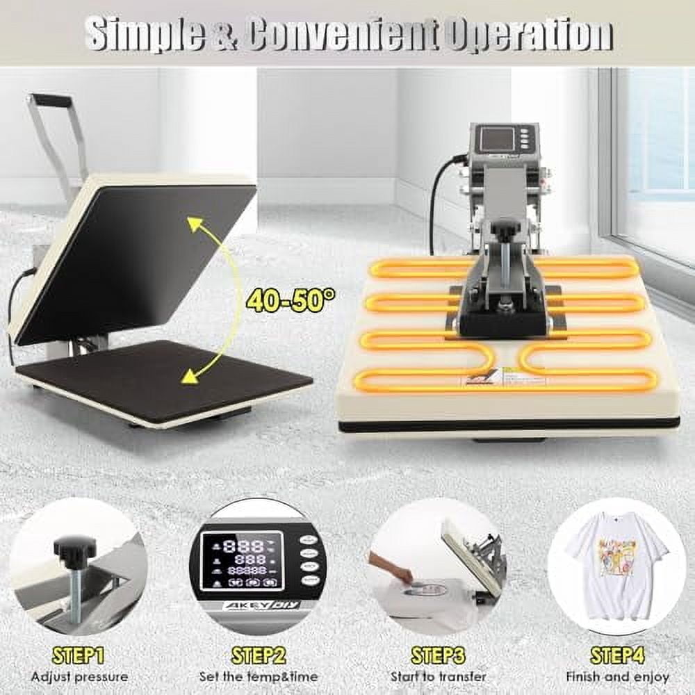 AKEYDIY 15x15 Heat Press Gold, Professional Shirt Heat Press Pull Out ...