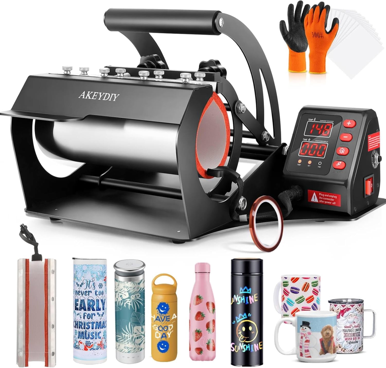 AKEYDIY 30oz Tumbler Heat Press Machine, Mug Press Heat Up Fast & Even ...