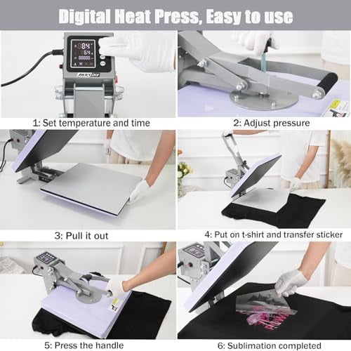AKEYDIY Heat Press 15X15 Slide Out Clamshell Heat Press Machine for T ...
