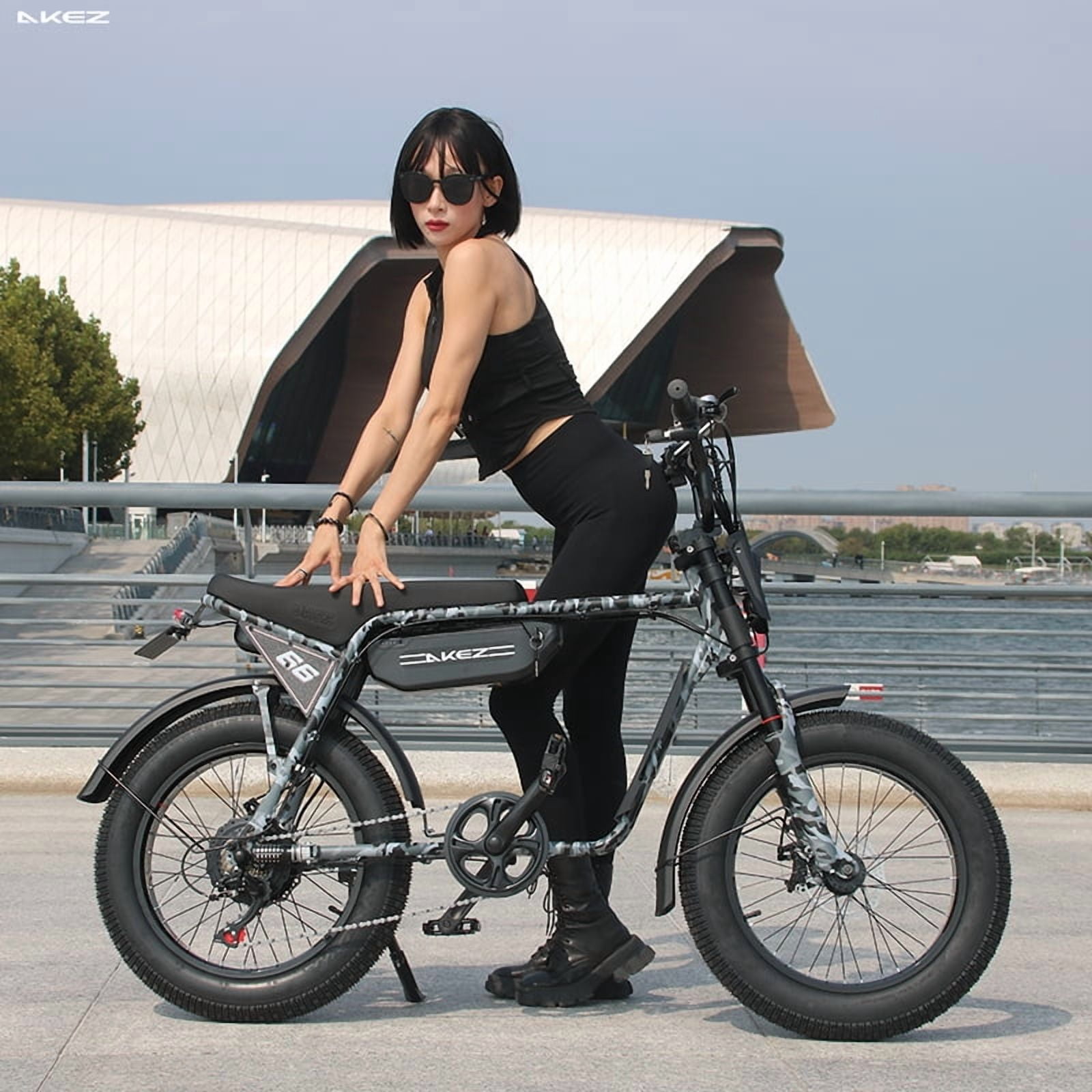 AKEZ 48V 750W Retro Electric Bike – 20" Fat Tire E-Bike with 13Ah ...
