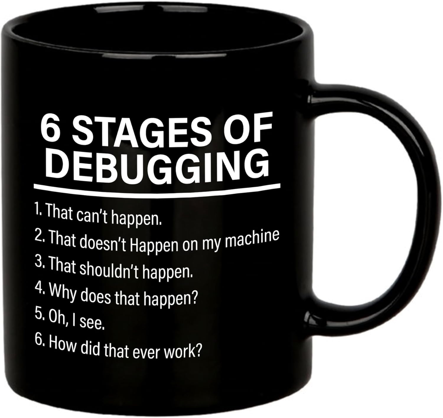 AKFOMEE 6 Stages of Debugging Computer Programmer Magic Color Changing Mug Ceramic Tea Cup Funny ...