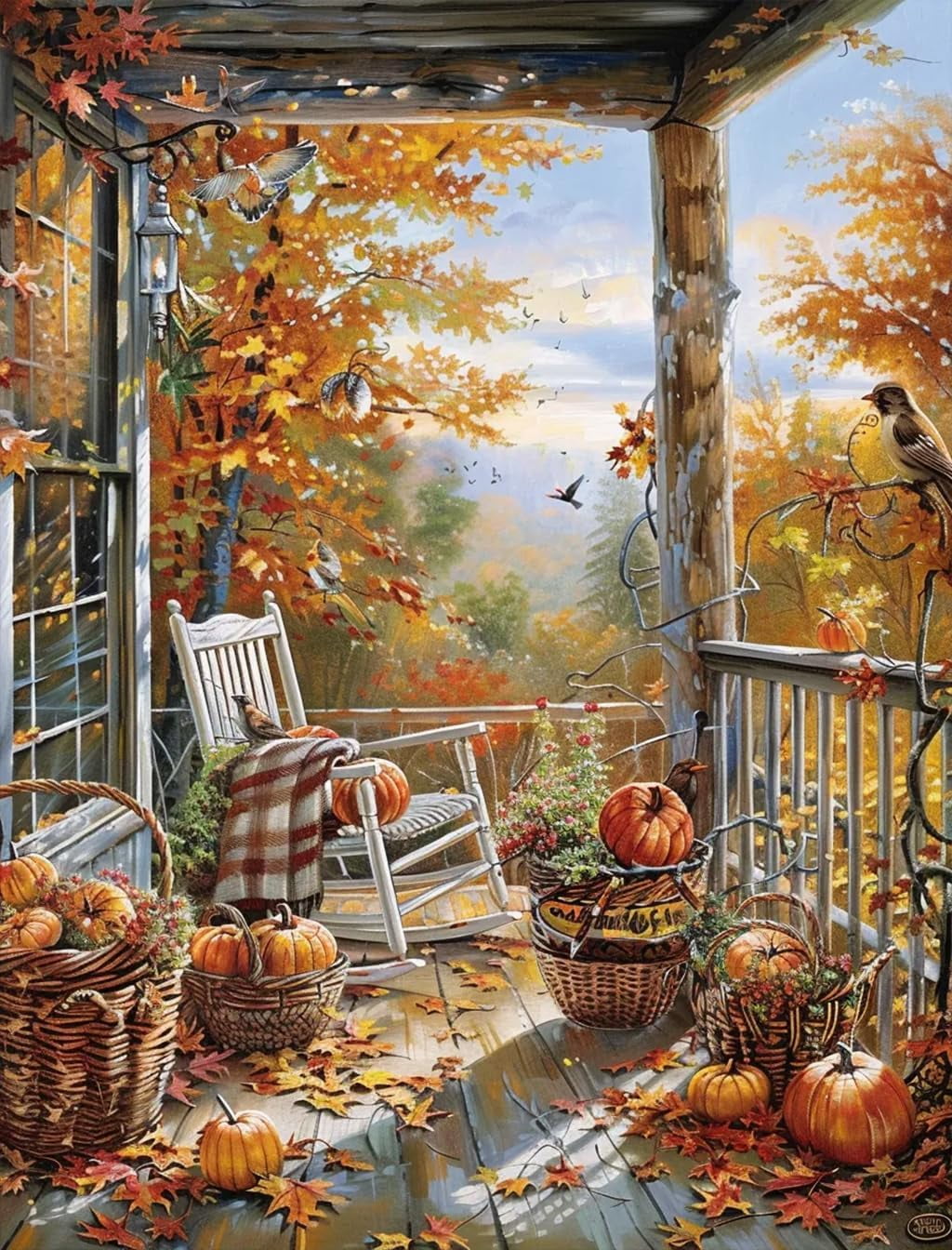 AKFOMEE Fall Pumpkin Harvest Jigsaw Puzzle 1000 Piece Wooden Puzzle ...