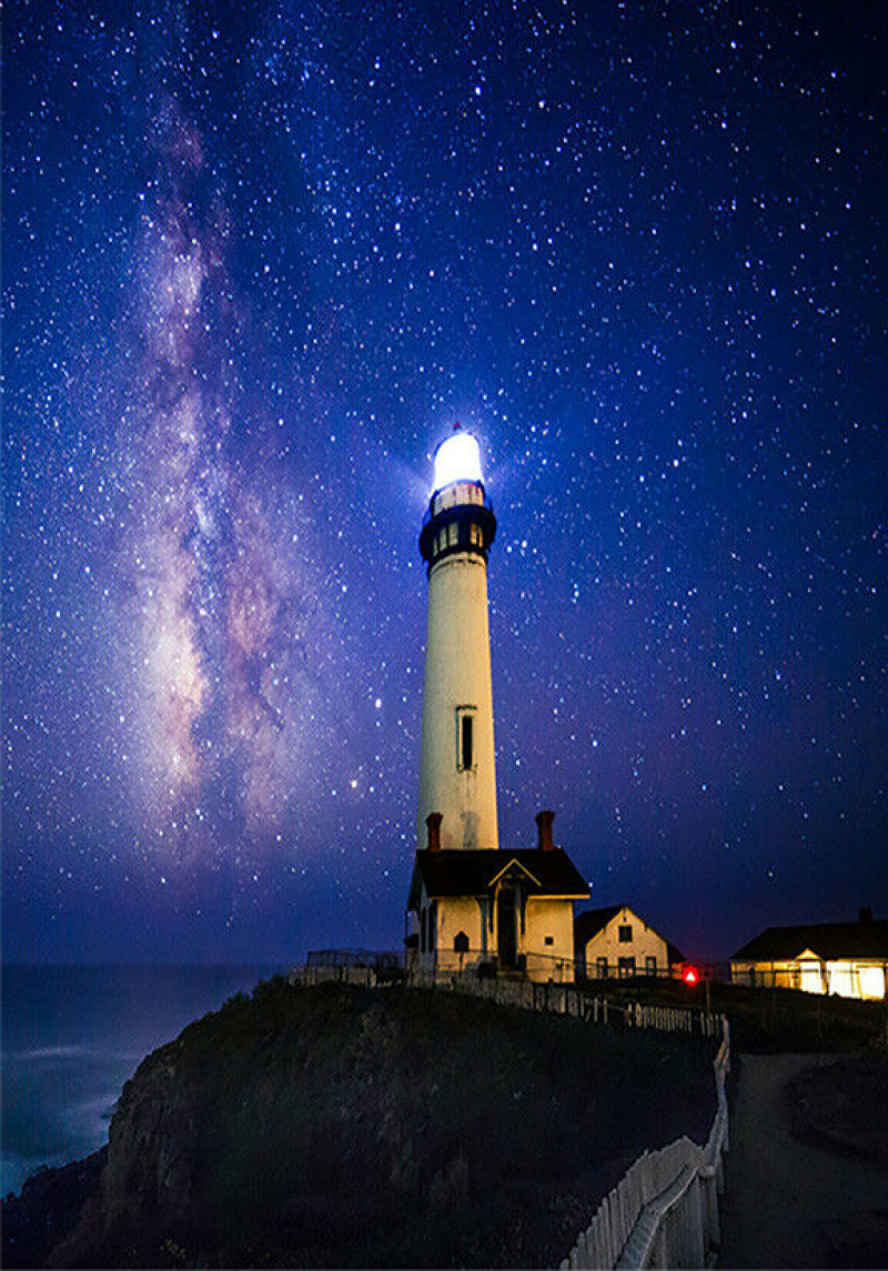 AKFOMEE Lighthouse Under The Starry Night Spring 300 Pieces Wooden ...