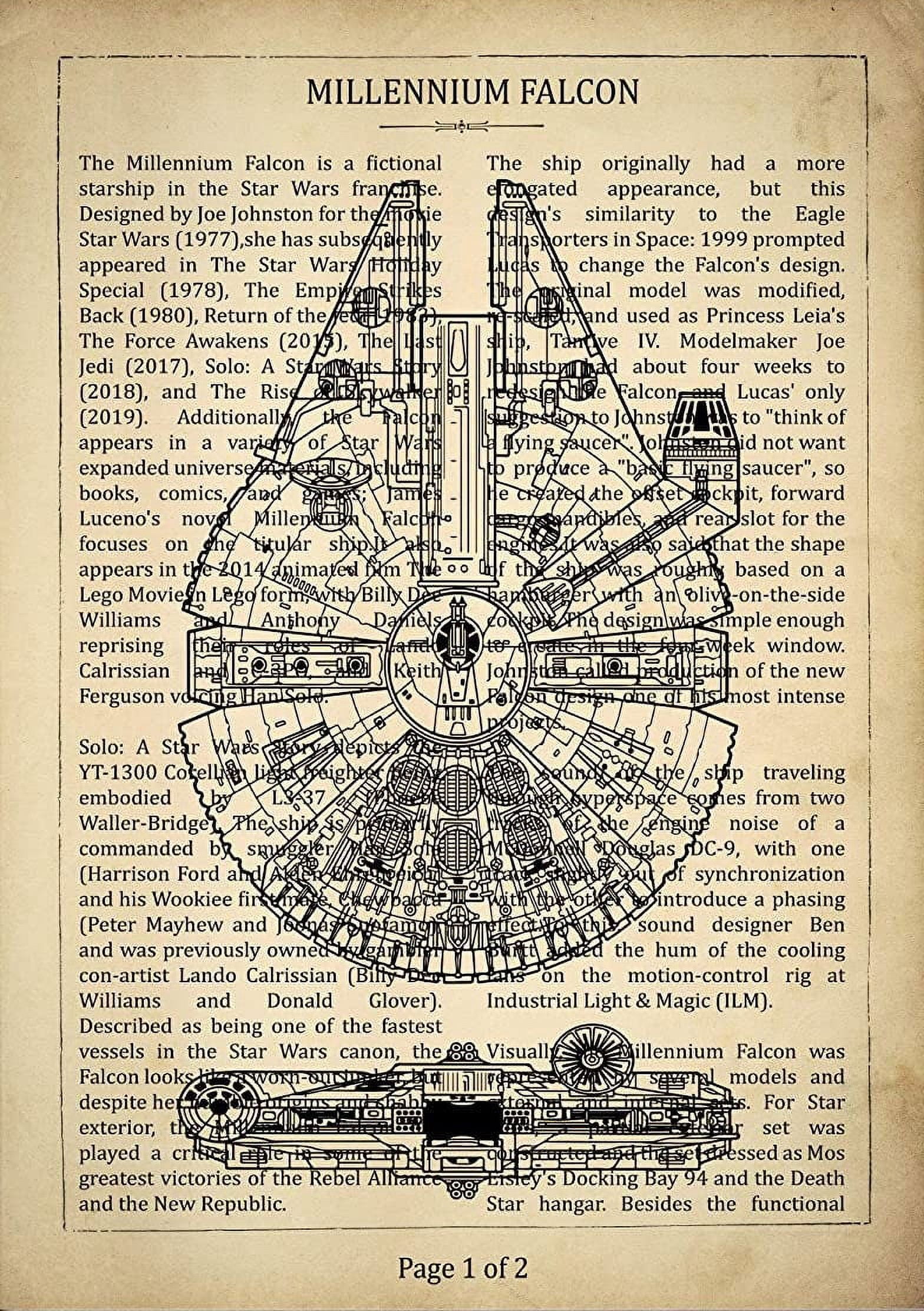 AKFOMEE Millennium Falcon Poster 500 Pieces Jigsaw Puzzle Educational ...
