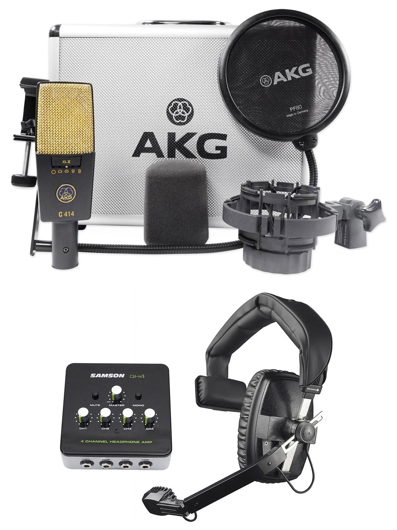 AKG C414 XLII Studio Microphone Recording Mic+Beyerdynamic Headset ...